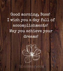 Good Morning Messages For Boss - BlessMsg