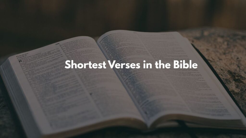 20 Shortest Verses in the Bible - BlessMsg